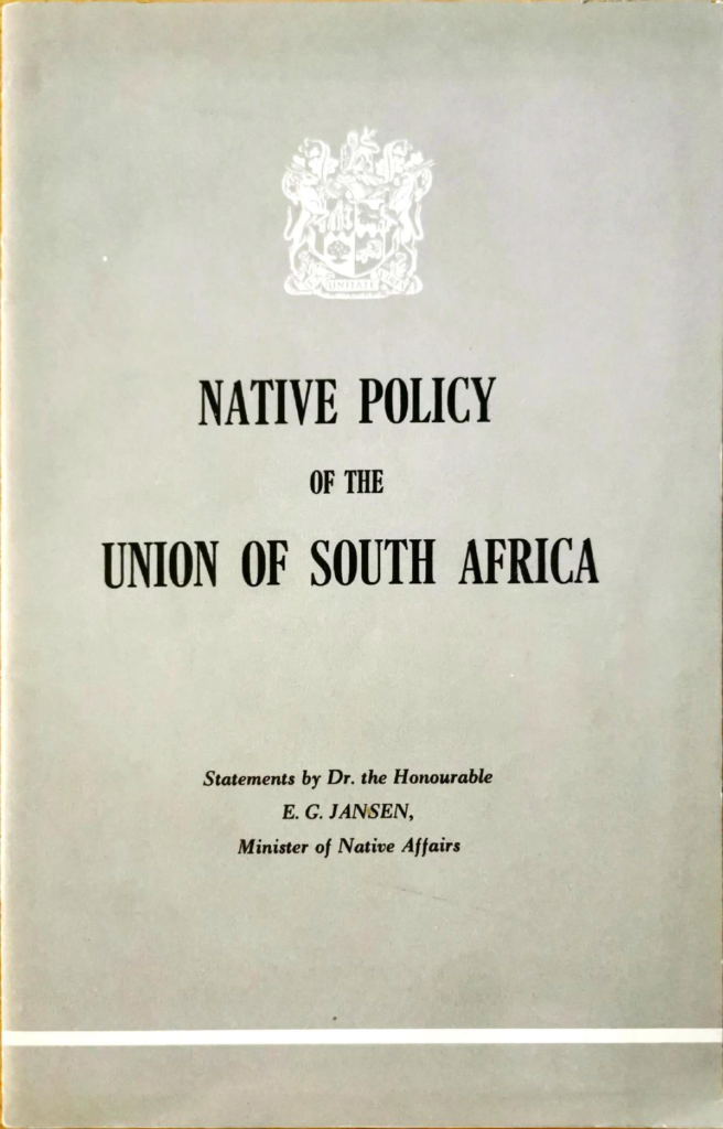 Native Policy of the Union of South Africa - Martin van Staden